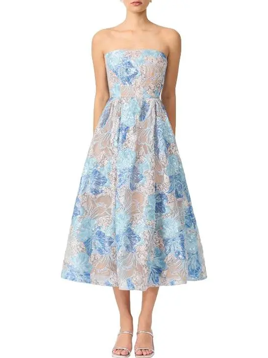 ELLIATT Leonie Strapless Cocktail Dress - Blue