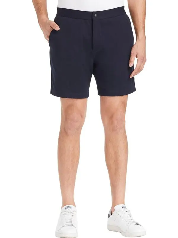 W.R.K Liam Flat Front Knit Shorts - Navy
