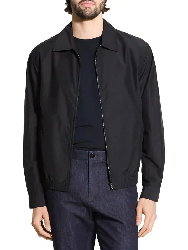 Theory Cotton & Recycled Nylon Zip Jacket - Black