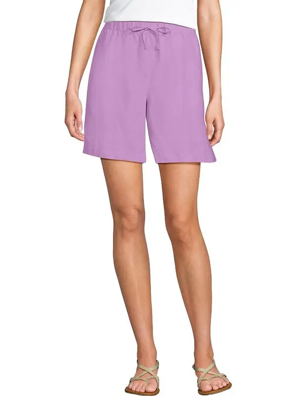 LANDS' END Linen High-rise 7" Shorts - Wild Lilac