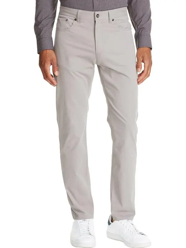 W.R.K Leone Slim Straight Leg Twill Pants - Grey