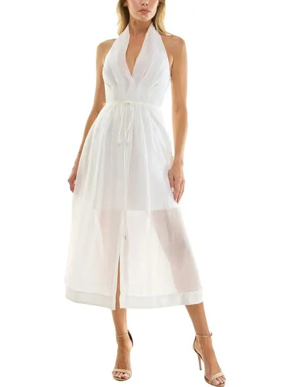 SOCIALITE Midi Halter Dress - White