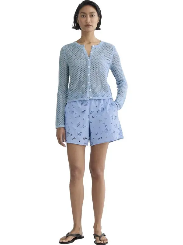 Everlane Eyelet Pull-on Short - Sky Blue
