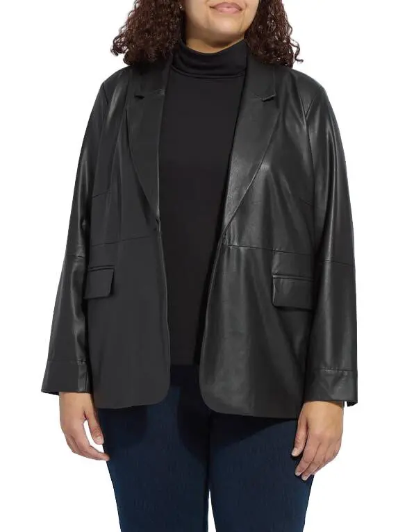 Lyssé Essentials Faux Leather Blazer - Black