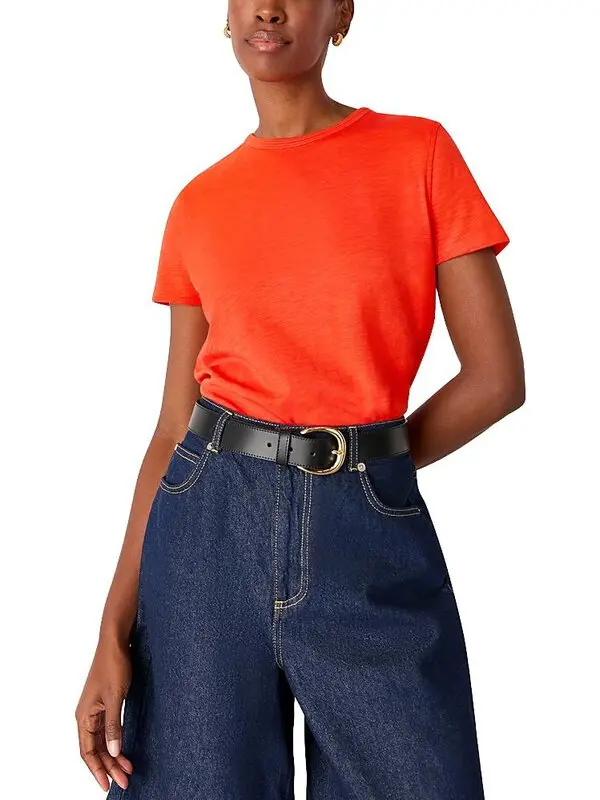 Whistles Posie Double Trim Tee - Red
