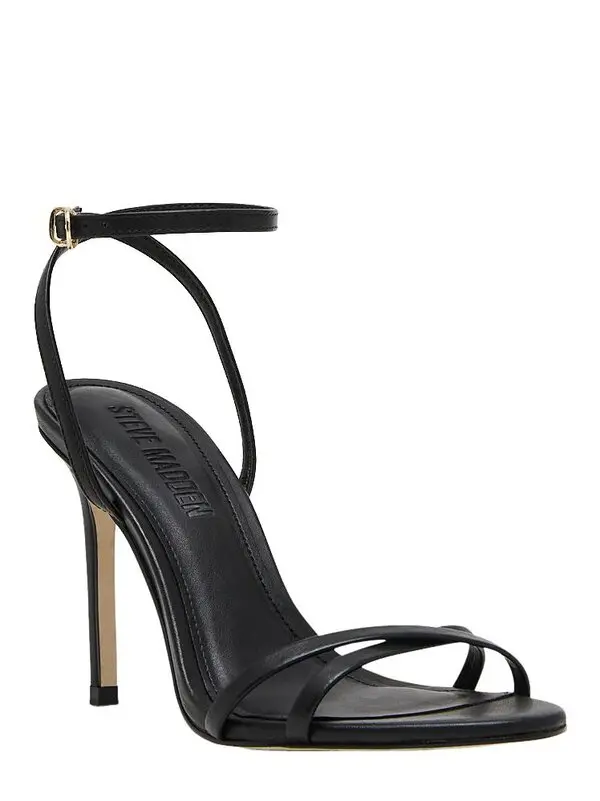 Steve Madden Jypsey Strappy High Heel Sandals - Black Leather