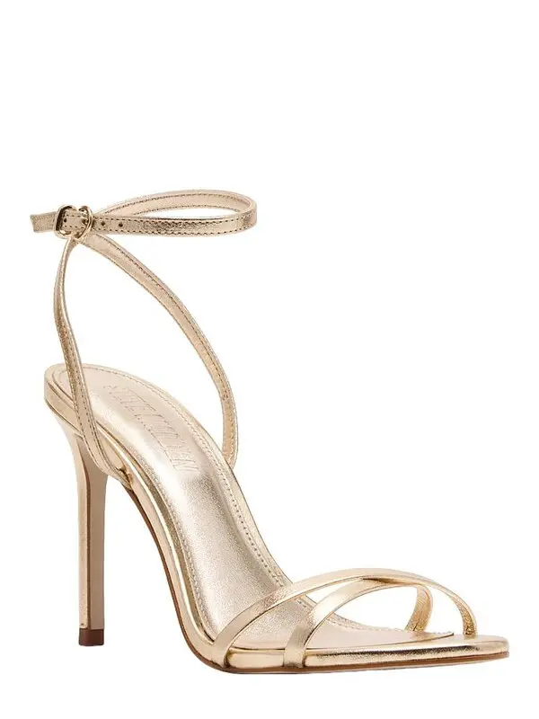 Steve Madden Jypsey Strappy High Heel Sandals - Gold Leather