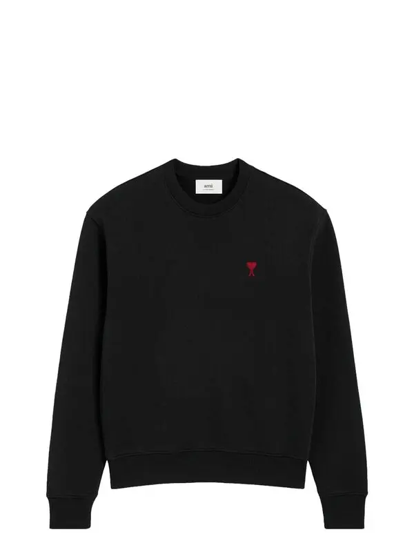 Ami Cotton Logo Sweatshirt - Black