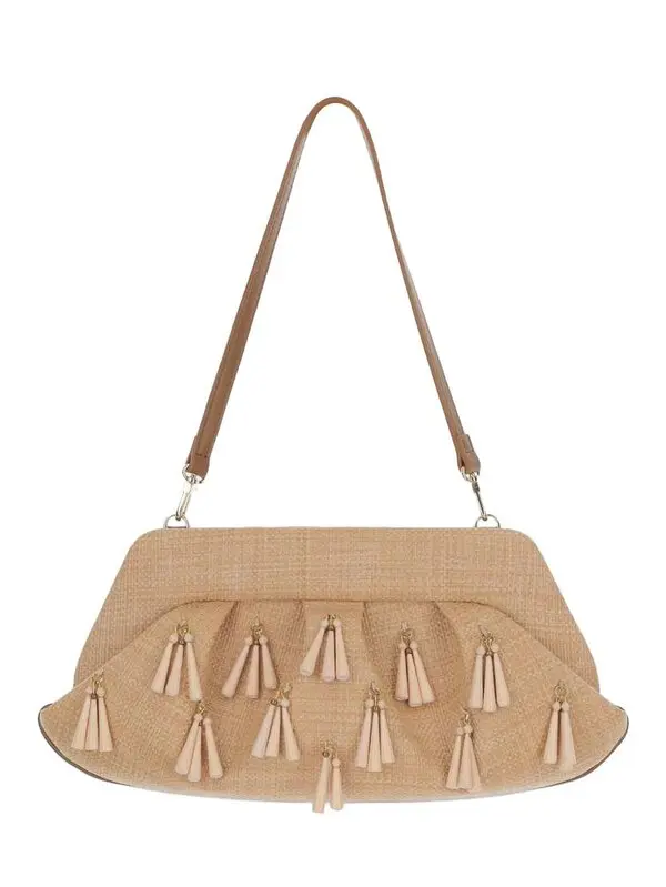 THEMOIRE Emera Fringed Clutch - Beige