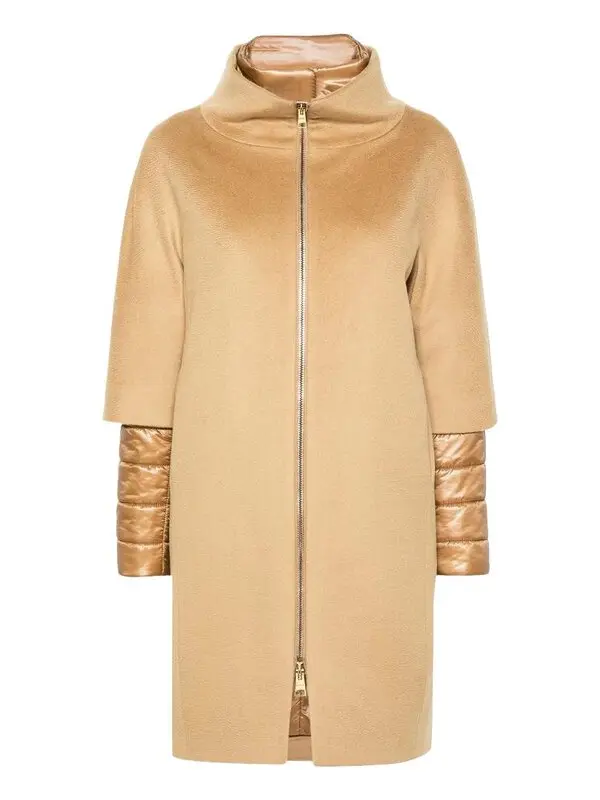 Herno Layered Wool Coat - Beige