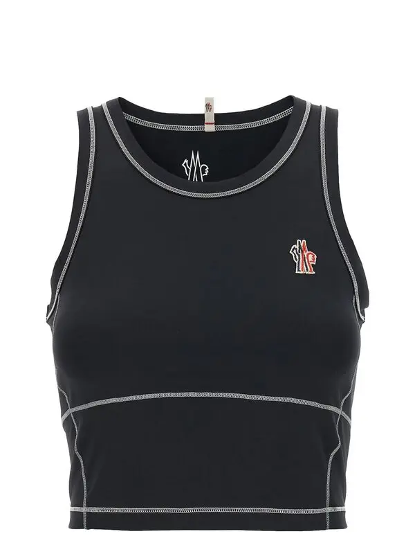 Moncler Logo Patch Sporty Top - Black