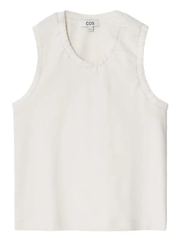 Cos Gathered Cotton Tank Top - White