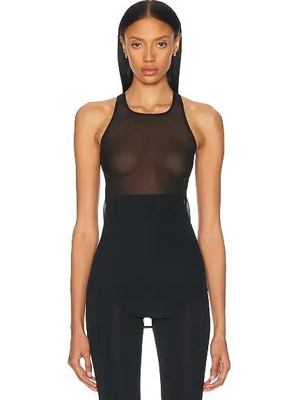 Rick Owens Sheer Jersey Tank Top - Black