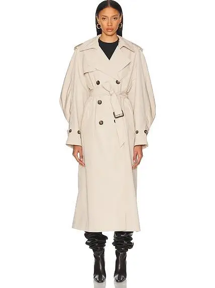 Alexandre Vauthier Taffeta Trench Coat - Dune
