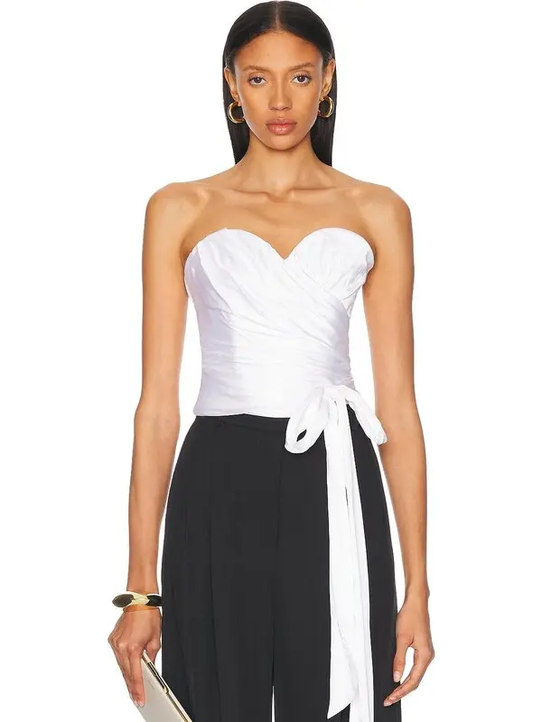 Alexandre Vauthier Satin Strapless Top - Optical White