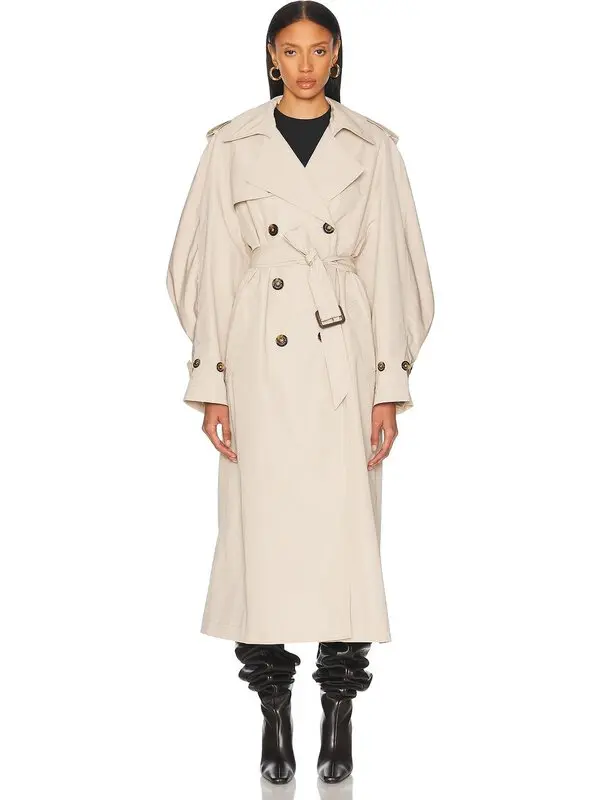Alexandre Vauthier Taffeta Trench Coat - Dune