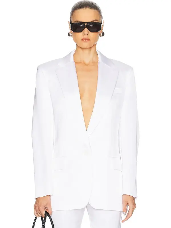 Alexandre Vauthier Satin Tailoring Blazer - Optical White