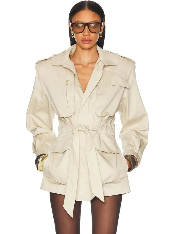 Alexandre Vauthier Tailored Cotton Jacket - Dune