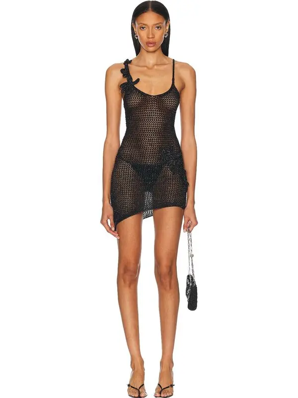 BANANHOT Maris Crochet Mini Dress - Black