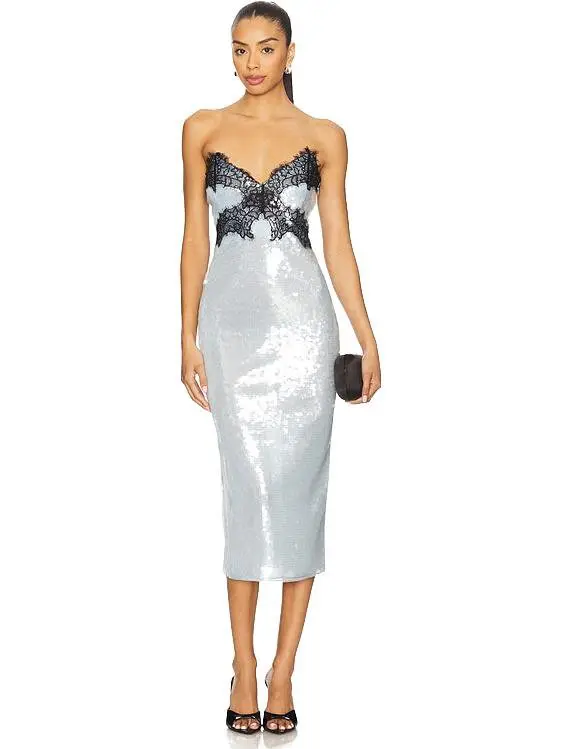 Retrofete Ellen Sequin Dress - Ice Blue