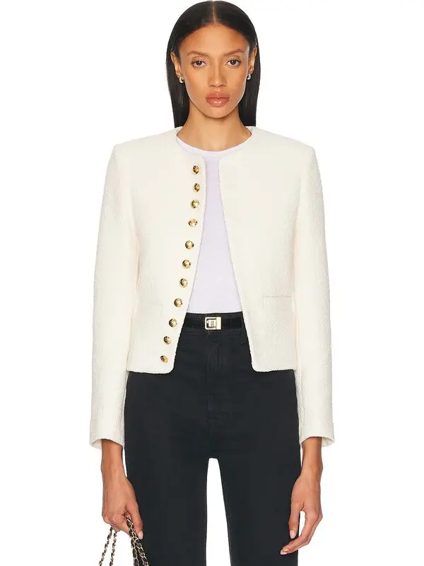 NILI LOTAN Patti Tweed Jacket - Ivory
