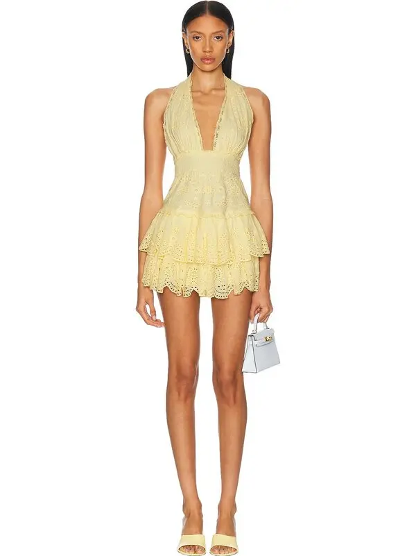 LoveShackFancy Janea Dress - Citron