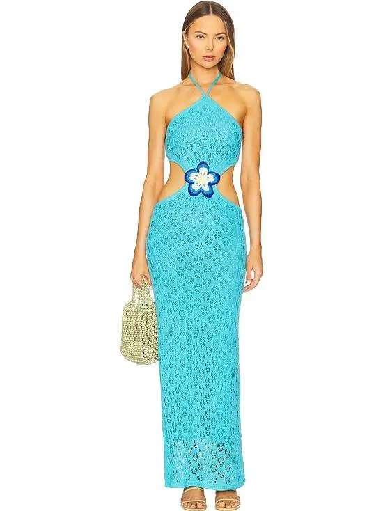 CAPITTANA Lucinda Crochet Dress - Turquoise