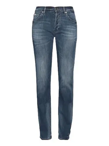 Guess Straight-leg Jeans With Brand Logo - Blue