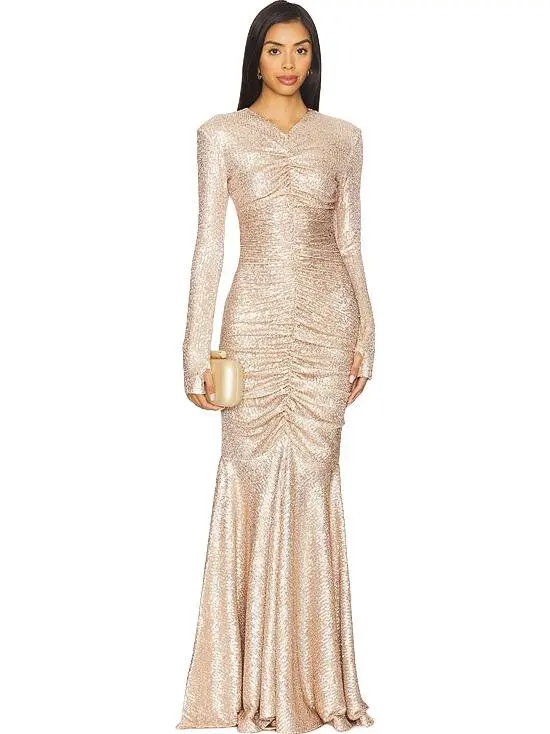 Norma Kamali Long Sleeve Fishtail Gown - Baby