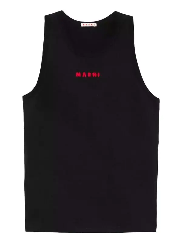 Marni Logo-embroidered Tank Top - Black