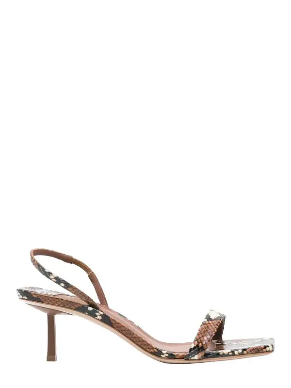 LE SILLA 60mm Snake-print Sandals - Brown