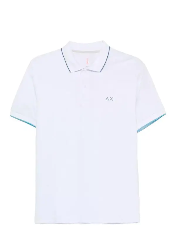 SUN 68 Contrast-trim Polo Shirt - White