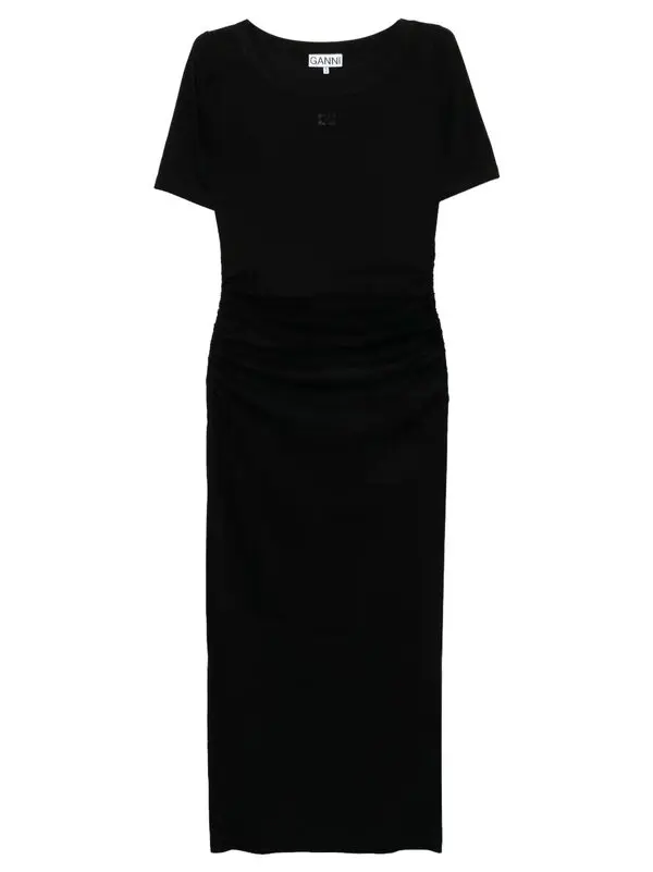 GANNI Ribbed Dress - Black