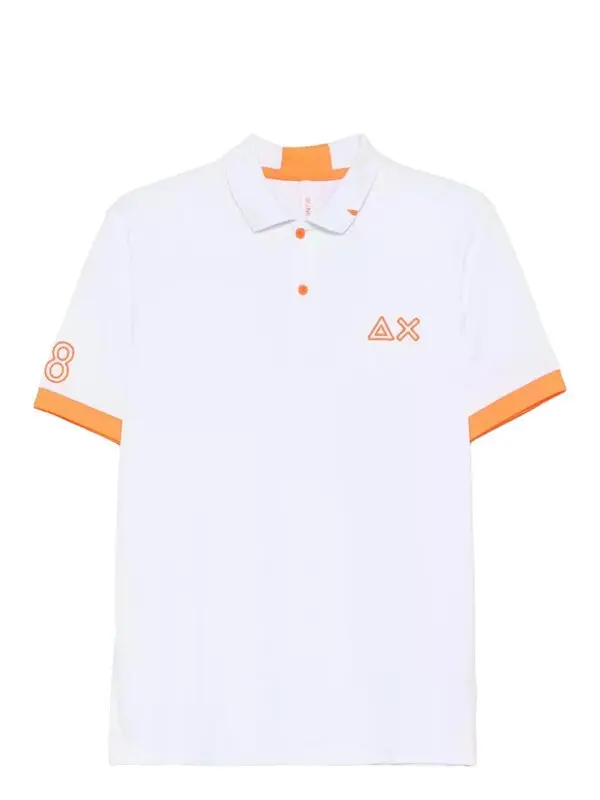 SUN 68 Logo-embroidered Polo Shirt - White