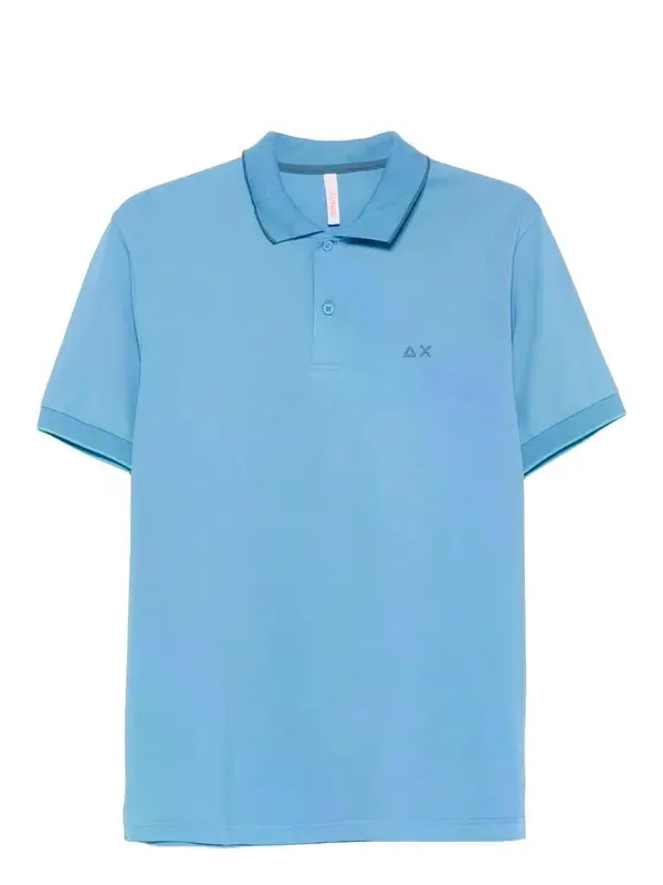 SUN 68 Contrast-trim Polo Shirt - Blue