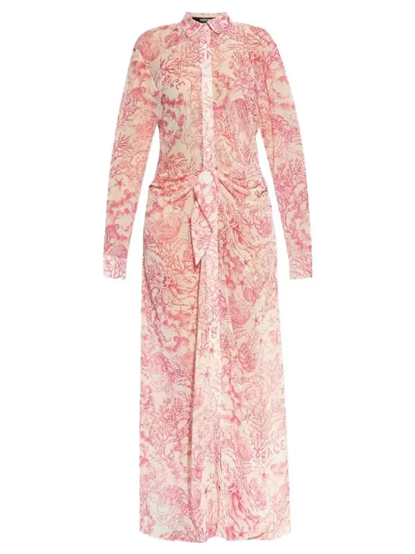Versace Barocco-print Maxi Dress - Pink