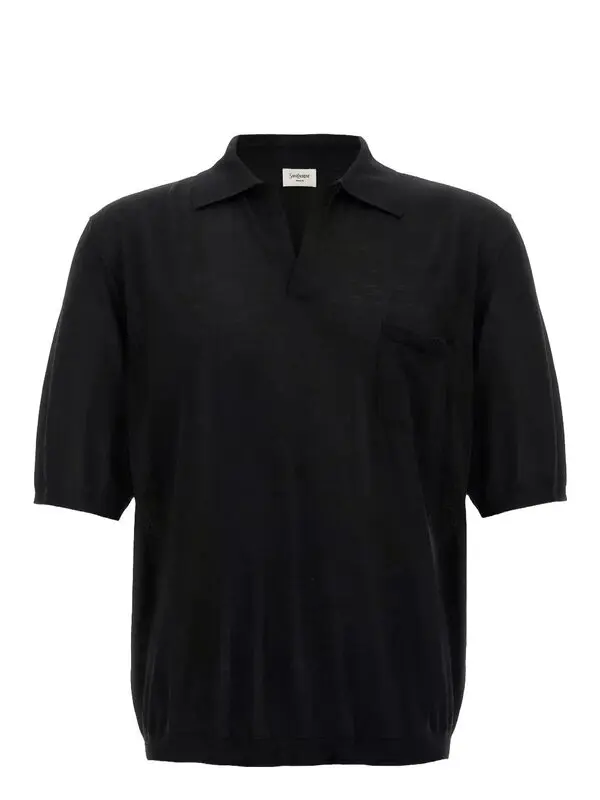 Saint Laurent Wool T-shirt - Black
