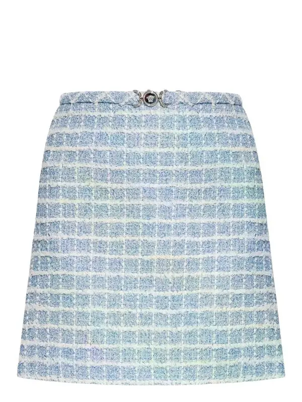 Versace Tweed Mini Skirt - Blue