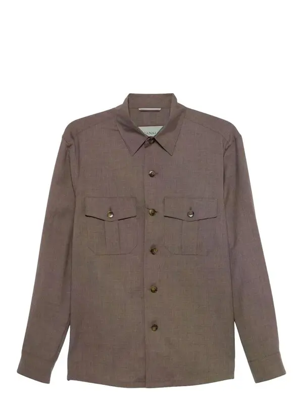 Canali Wool Shirt - Brown