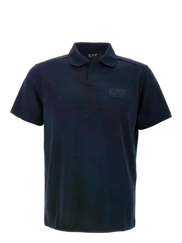 Emporio Armani Logo-patch Polo Shirt - Blue