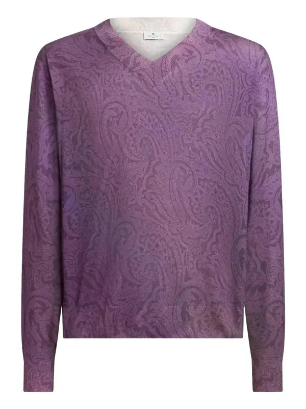 Etro Paisley Print Jumper - Purple