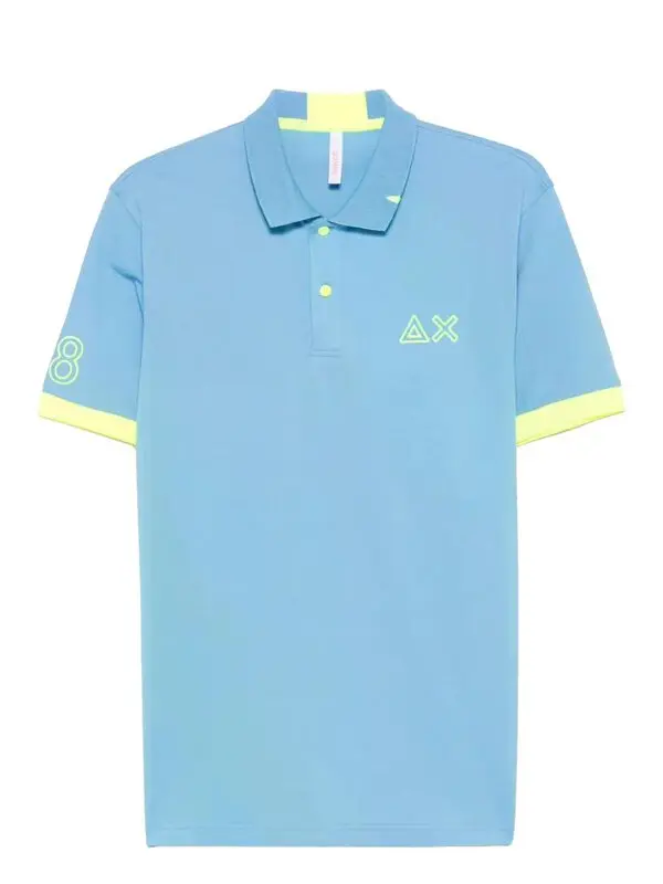 SUN 68 Logo-embroidered Polo Shirt - Blue