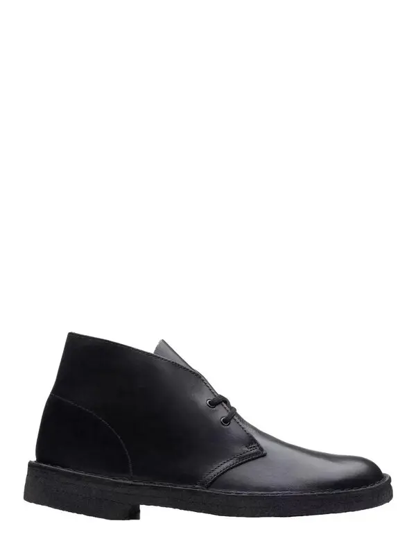 Clarks Leather Polished Desert Boots - Black