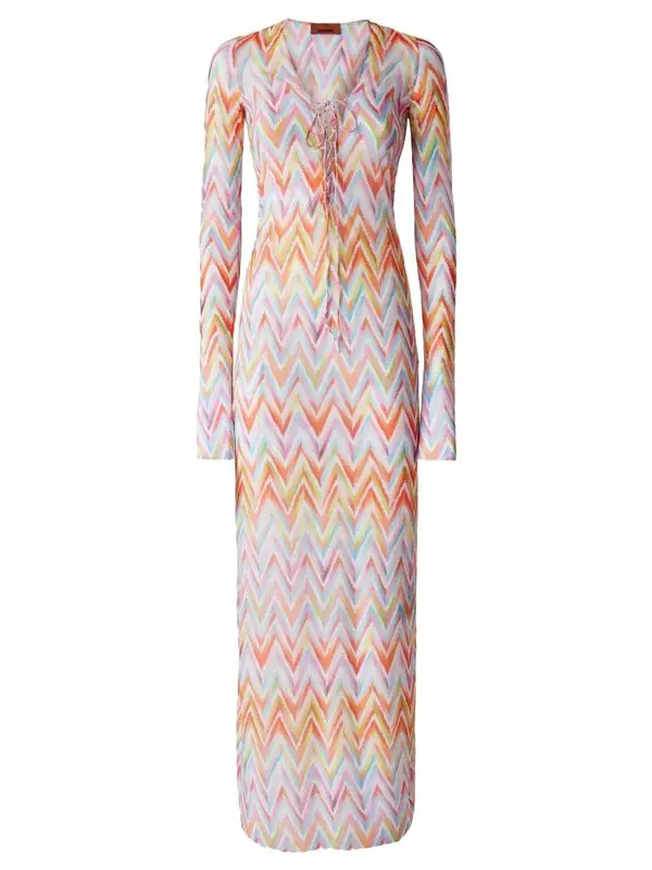 Missoni Zigzag-pattern Midi Dress - Blue
