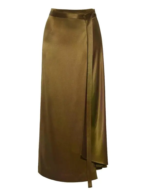 Adam Lippes Bruna Silk Skirt - Green