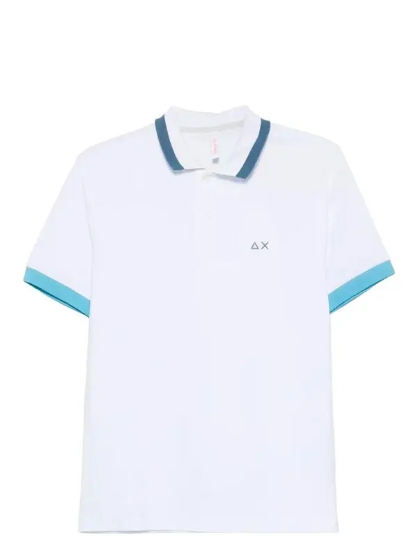SUN 68 Contrast-stripes Polo Shirt - White