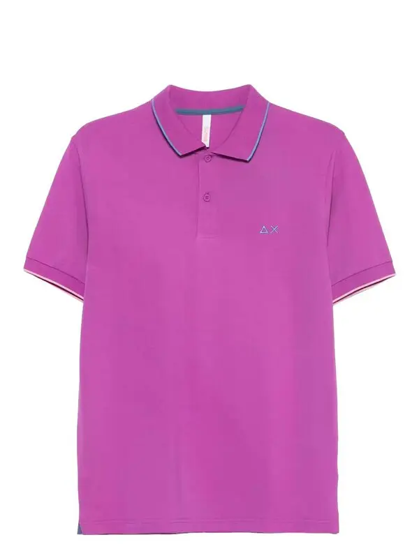 SUN 68 Contrast-trim Polo Shirt - Purple