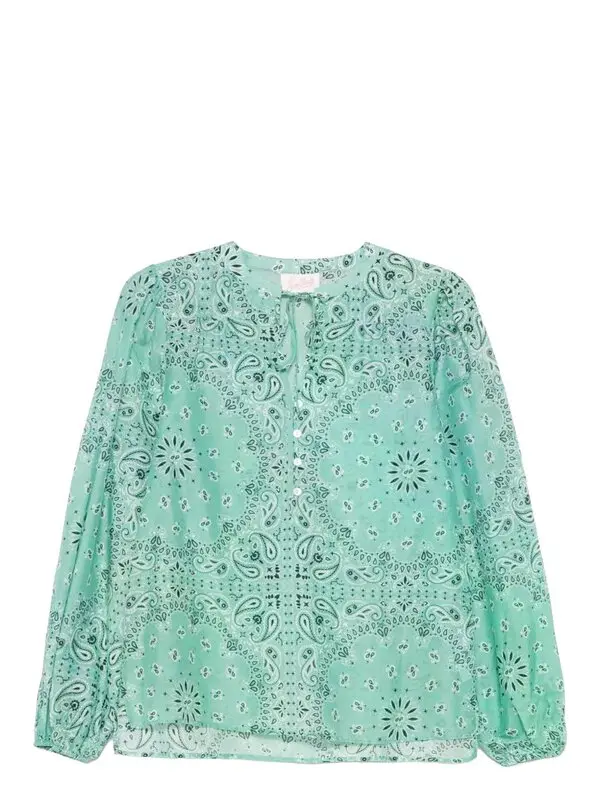 MC2 SAINT BARTH Harper Bandana Print Blouse - Green