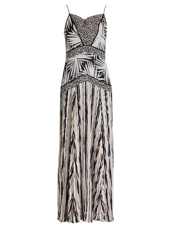 Diane Von Furstenberg Printed Chiffon Maxi Dress - Black