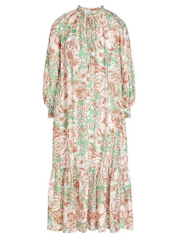 Diane Von Furstenberg Fortina Floral-print Midi Dress - Mint